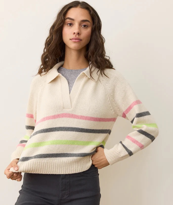 Berkeley Sweater Polo- Multi Stripe | Indie Indie Bang! Bang!